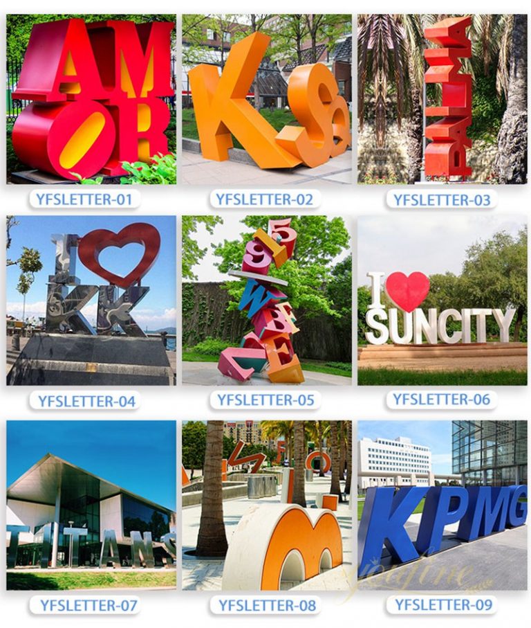 Illuminated Large Stainless Steel 3D Letter RUN Sculpture