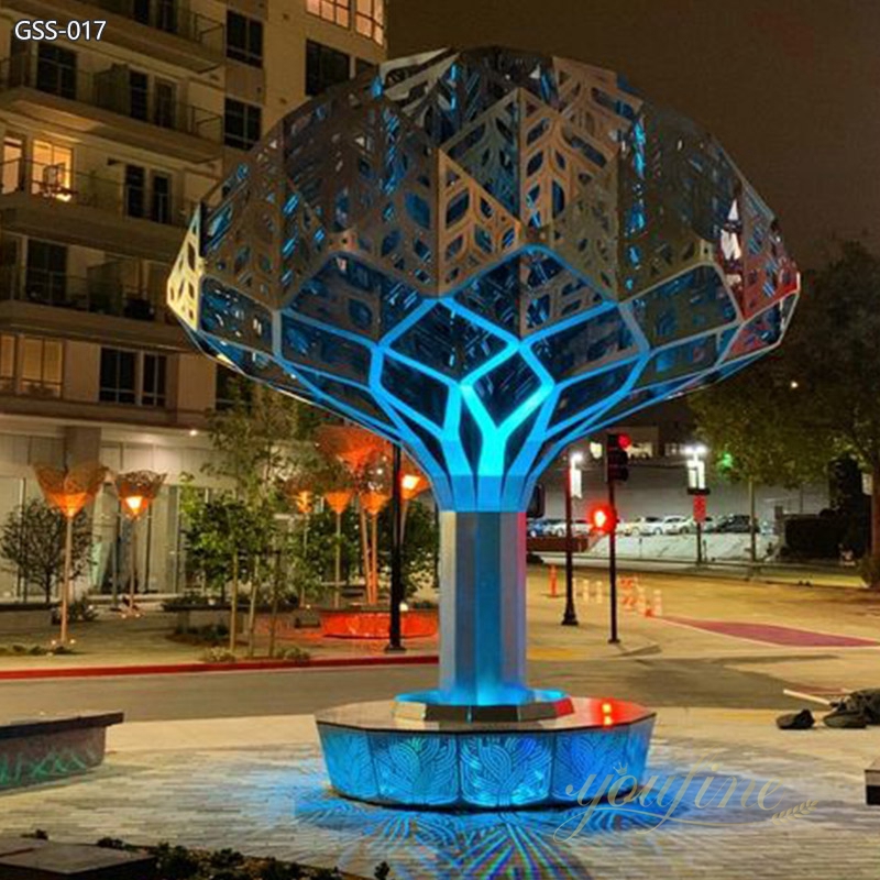 4D Art Design Stainless Steel Tree Sculpture for Sale GSS-017