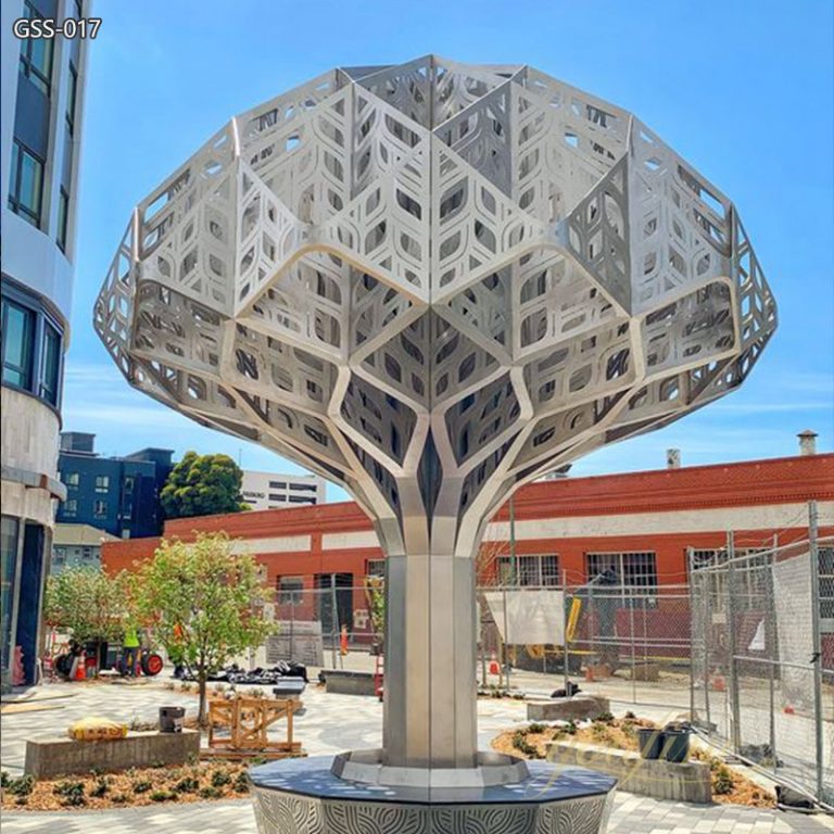 4D Art Design Stainless Steel Tree Sculpture for Sale GSS-017