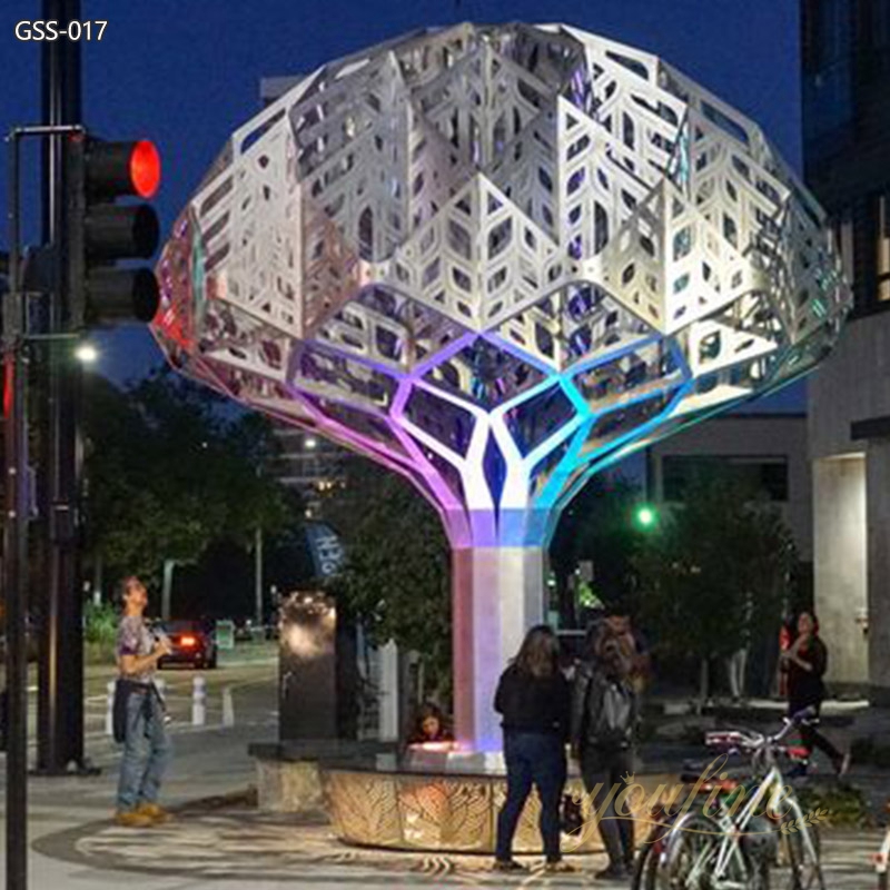 4D Art Design Stainless Steel Tree Sculpture for Sale GSS-017