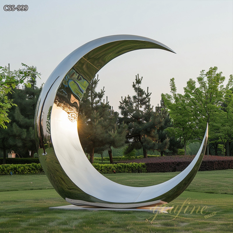 Stainless Steel Crescent Moon Sculpture for Outdoor CSS-999