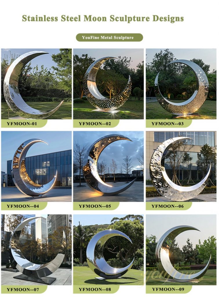 Stainless Steel Crescent Moon Sculpture for Outdoor CSS-999