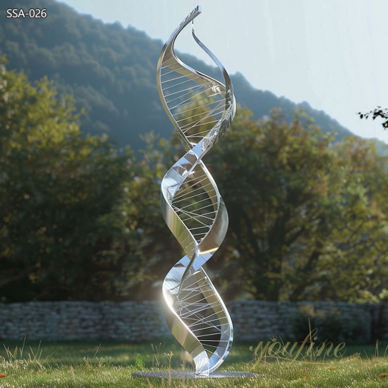 Modern DNA Stainless Steel Abstract Sculpture