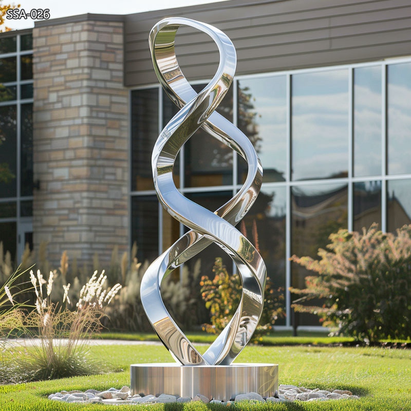 Modern DNA Stainless Steel Abstract Sculpture