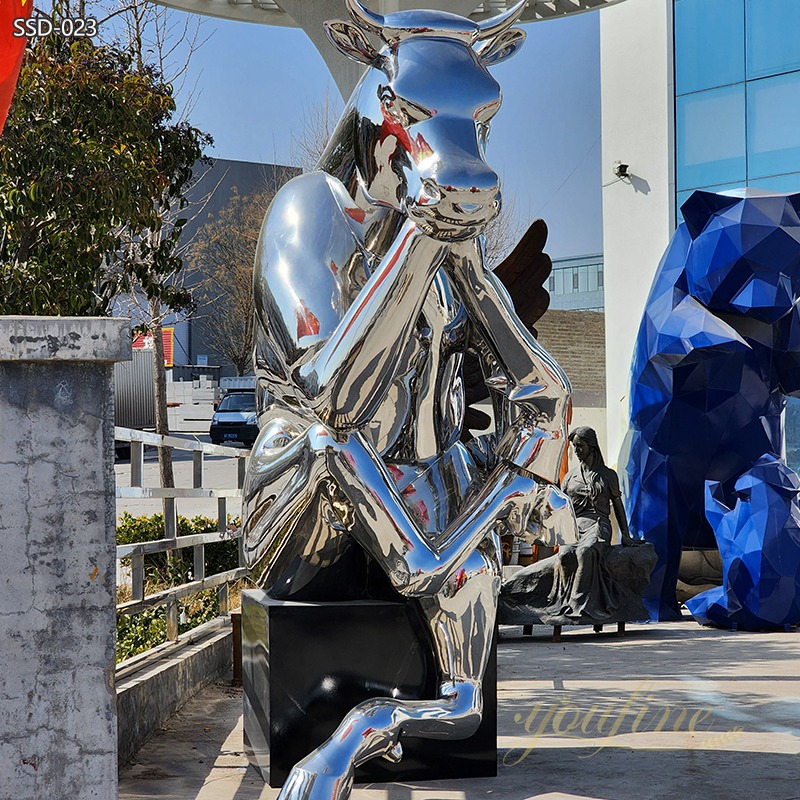 Modern Unique Design Anthropomorphic Bull Sculpture for Sale