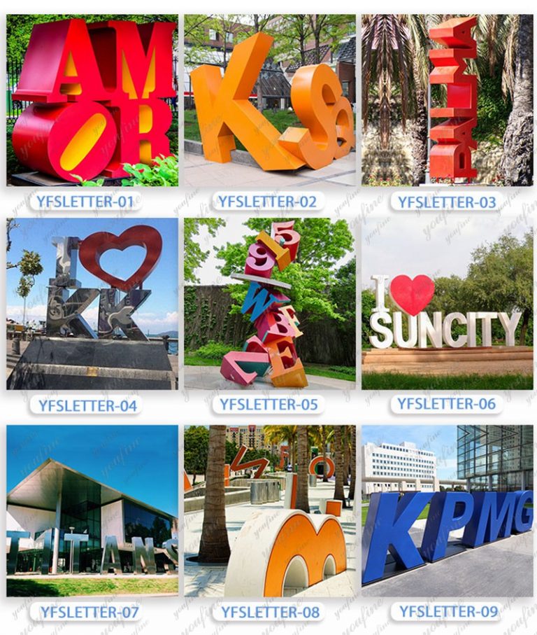 Letter Sculptures for Modern Landscape