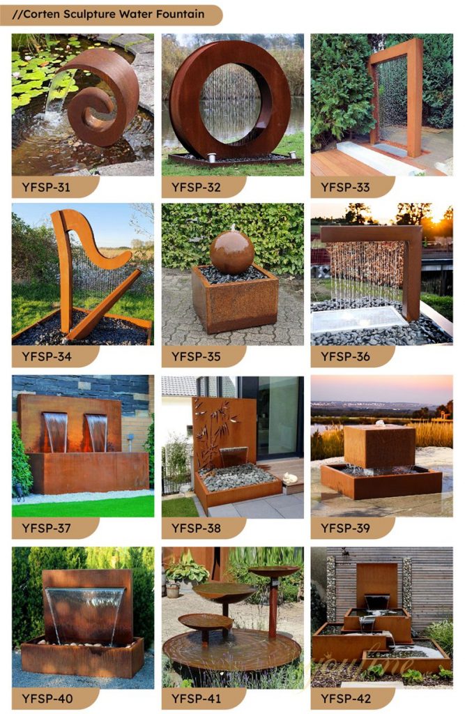 Custom Corten Steel Cube Fountain for Sale CSS-973