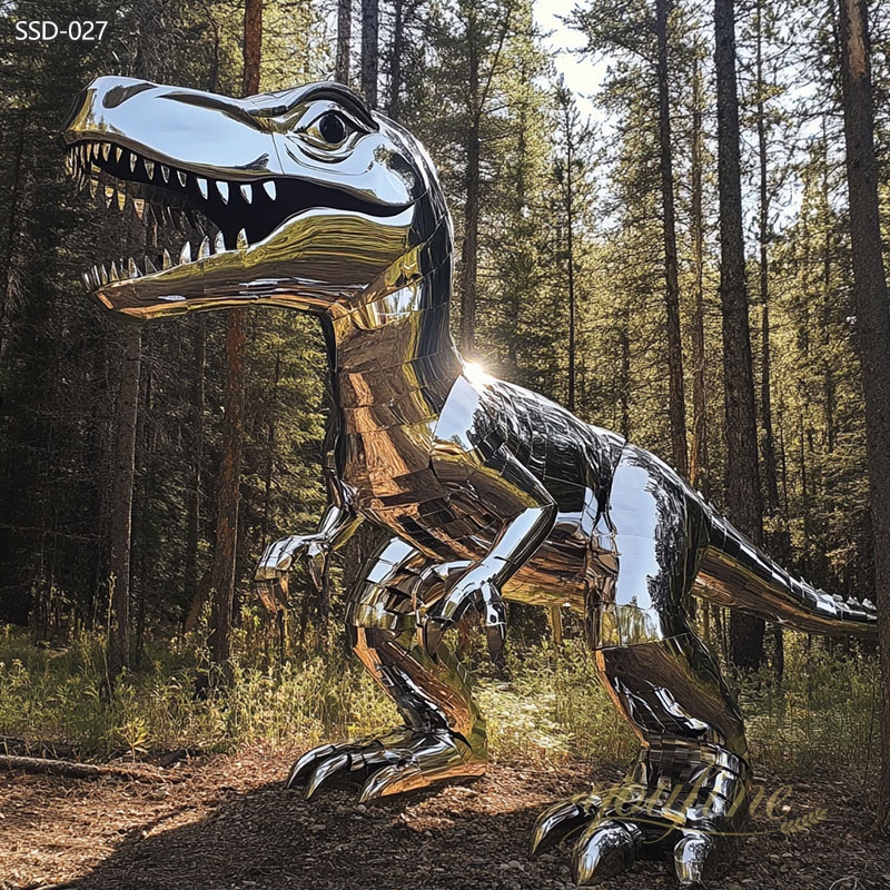 Modern Stainless Steel Velociraptor Sculpture SSD-027