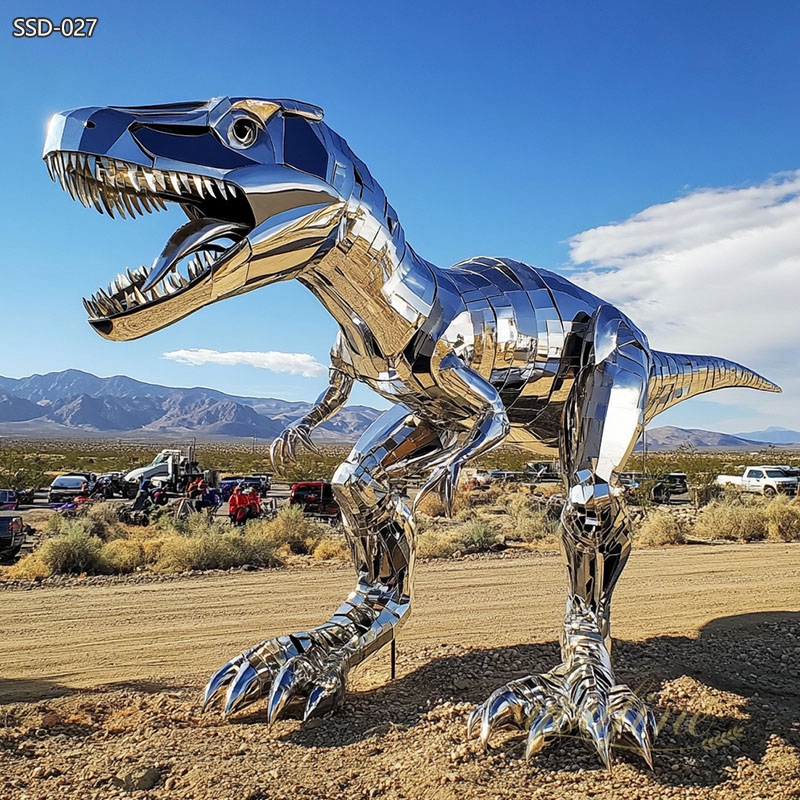 Modern Stainless Steel Velociraptor Sculpture SSD-027