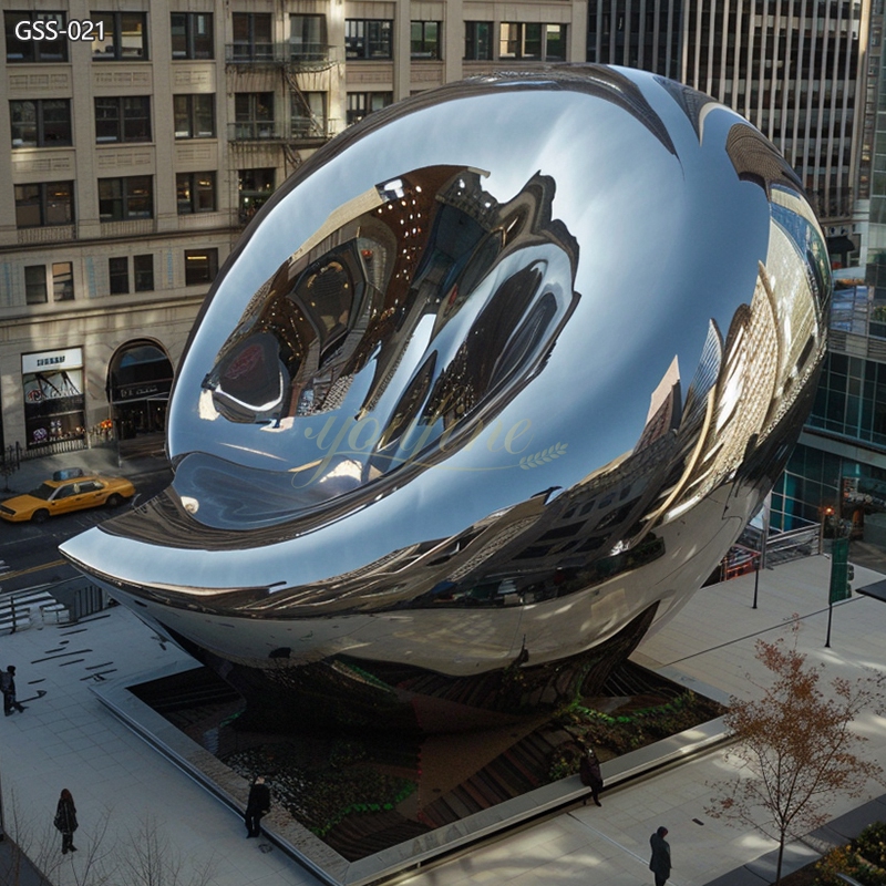 Super Large Stainless Steel Mirror Sculpture in the City Square