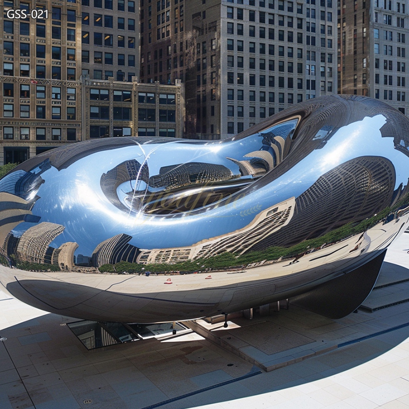 Super Large Stainless Steel Mirror Sculpture in the City Square