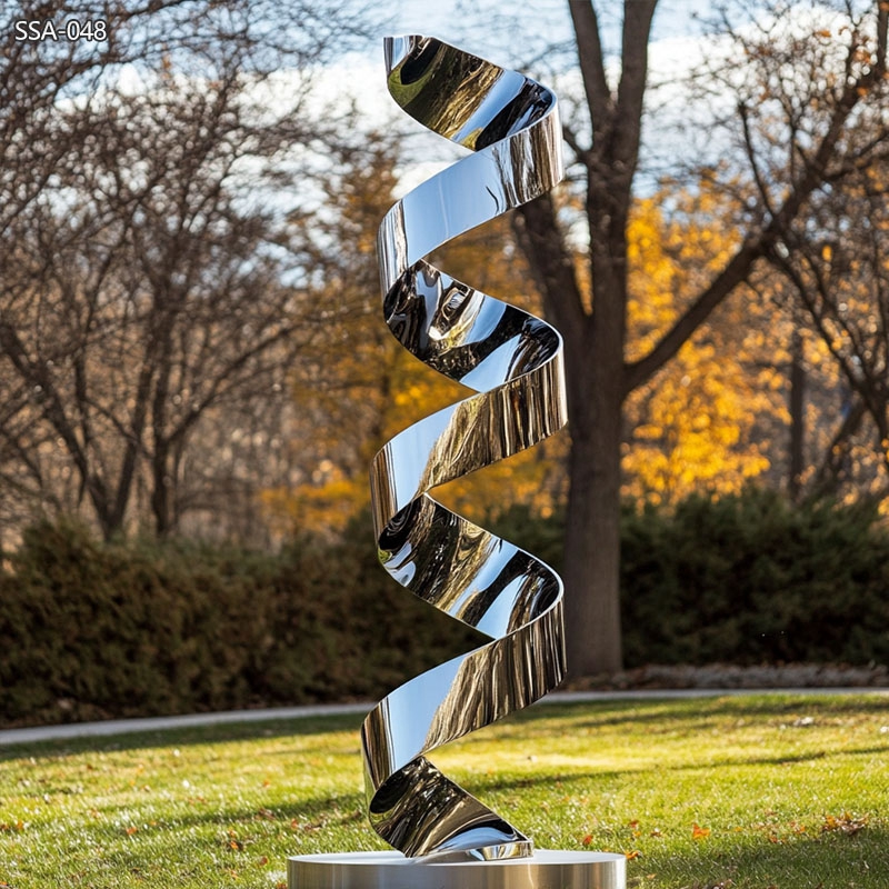 Mirror Stainless Steel Spiral Sculpture SSA-048