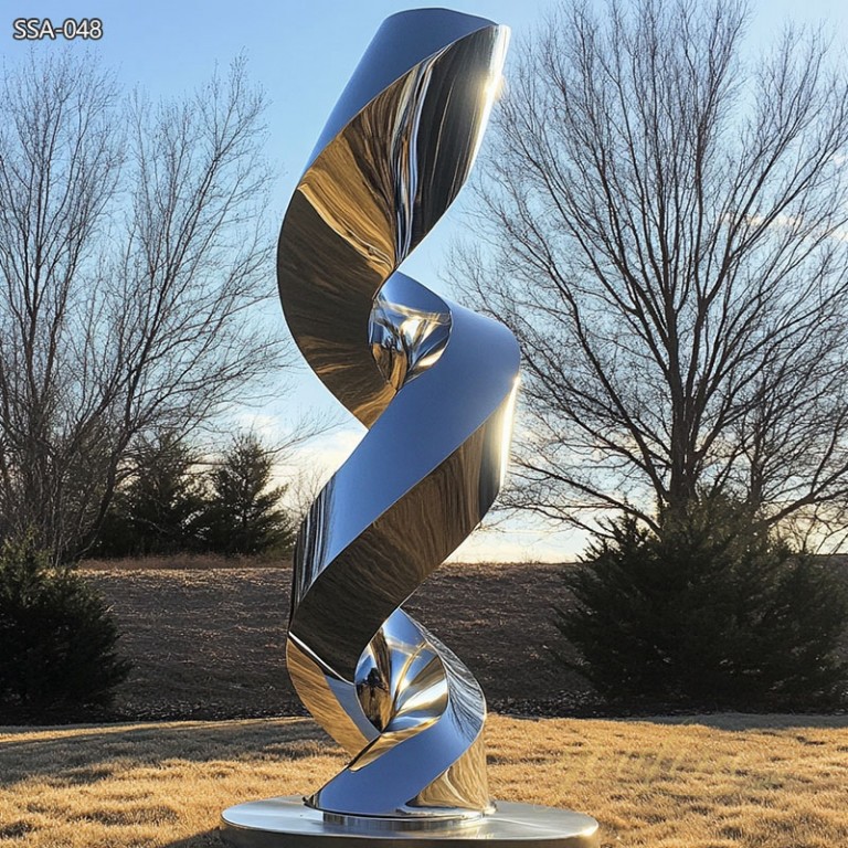 Mirror Stainless Steel Spiral Sculpture SSA-048