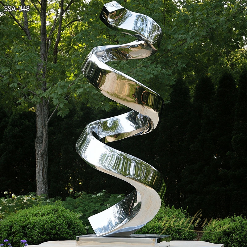 Mirror Stainless Steel Spiral Sculpture SSA-048