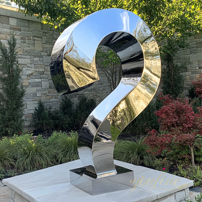 Modern Stainless Steel Question Mark Sculpture