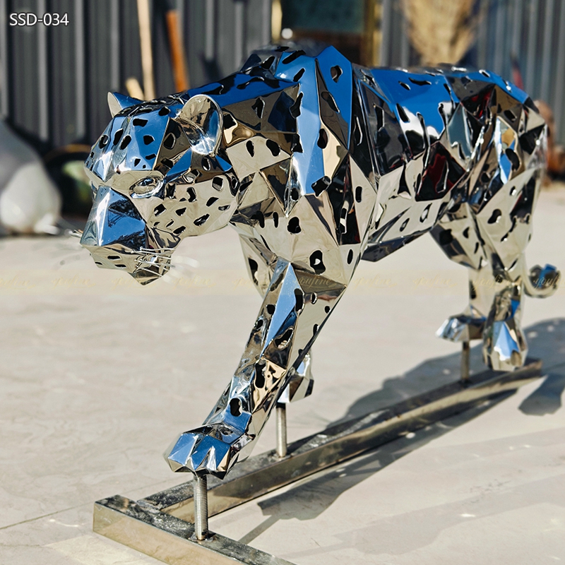 Modern Stainless Steel Life Size Jaguar Statue SSD-034