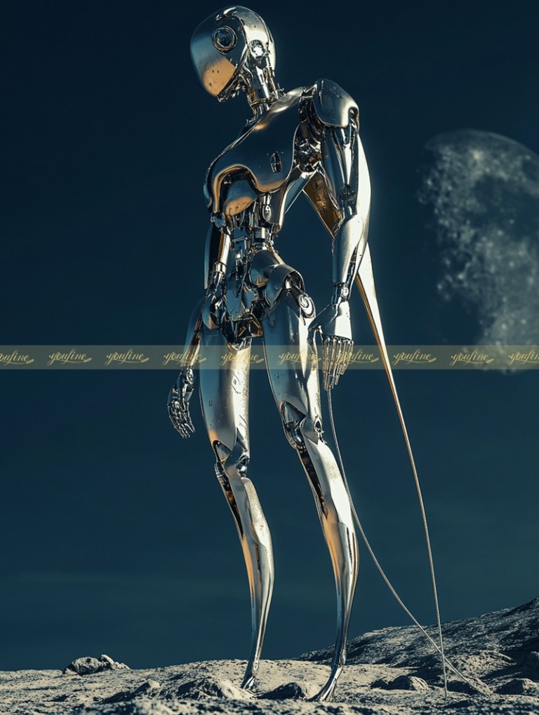 Futuristic Stainless Steel Robot Sculptures SSS-022