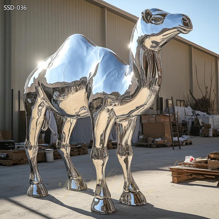 Mirror Polished Stainless Steel Camel Sculpture SSD-036