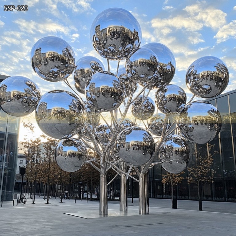 Polished Stainless Steel Balloon Tree Sculpture SSP-020