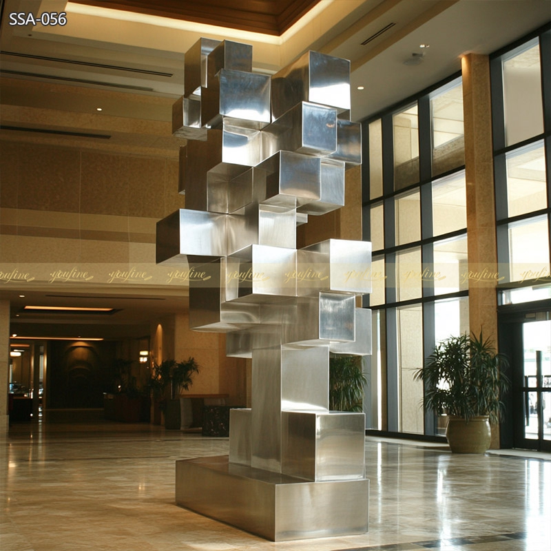 Stainless Steel Cube Blocks Sculpture SSA-056