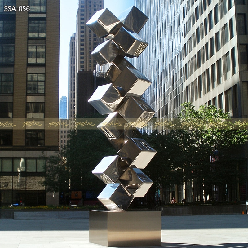 Stainless Steel Cube Blocks Sculpture SSA-056