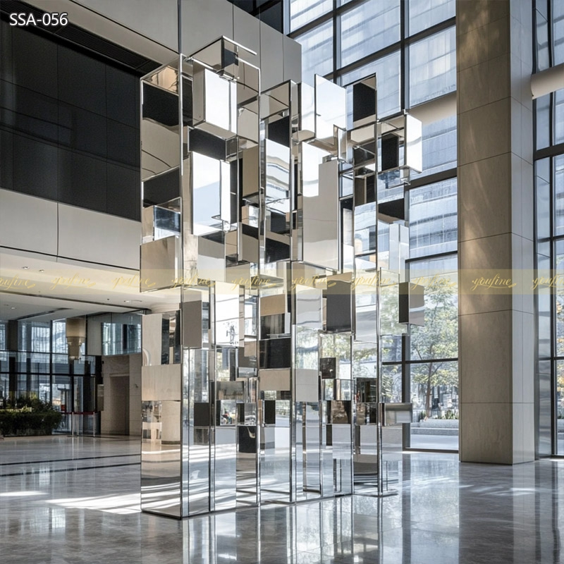 Stainless Steel Cube Blocks Sculpture SSA-056