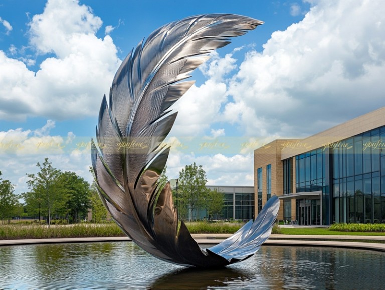 Abstract Metal Feather Sculpture SSD-045