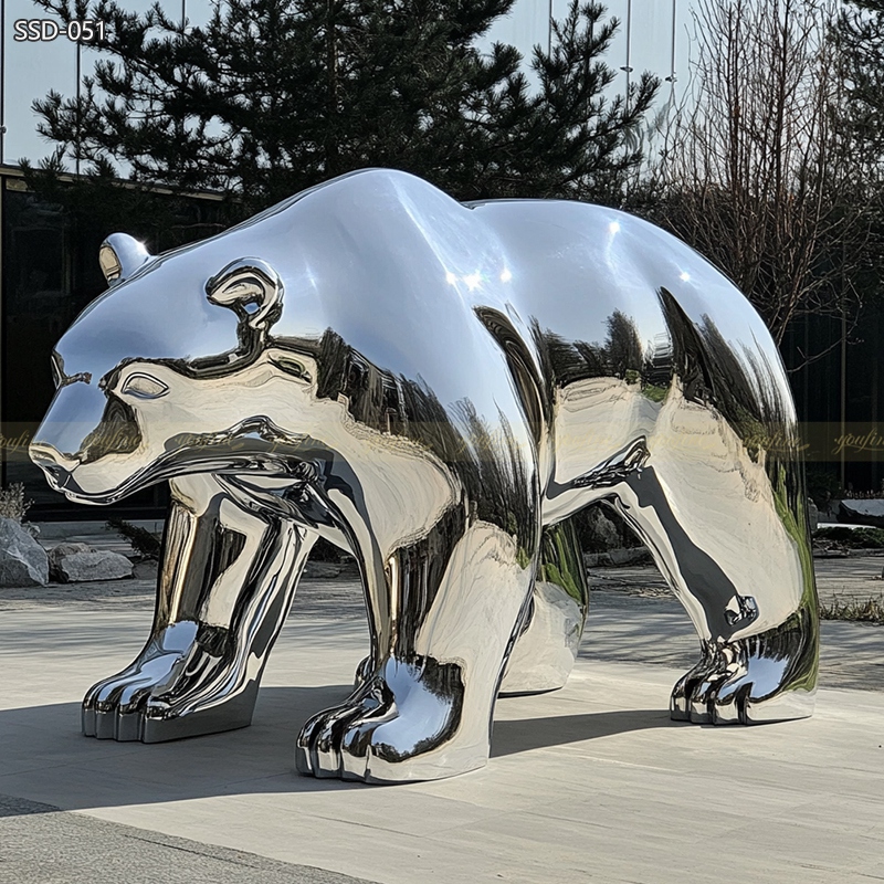 Stainless Steel Large Polar Bear Statue
