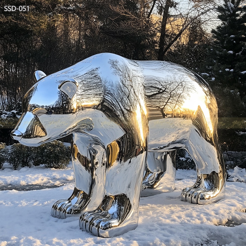 Stainless Steel Large Polar Bear Statue