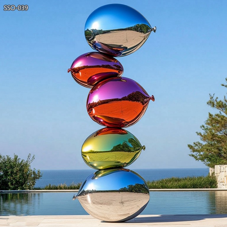 Mirror Stainless Steel Ring-Shaped Balls Sculpture SSO-033
