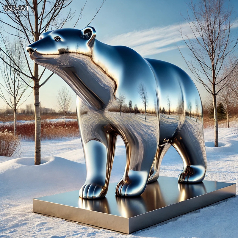 Stainless Steel Large Polar Bear Statue