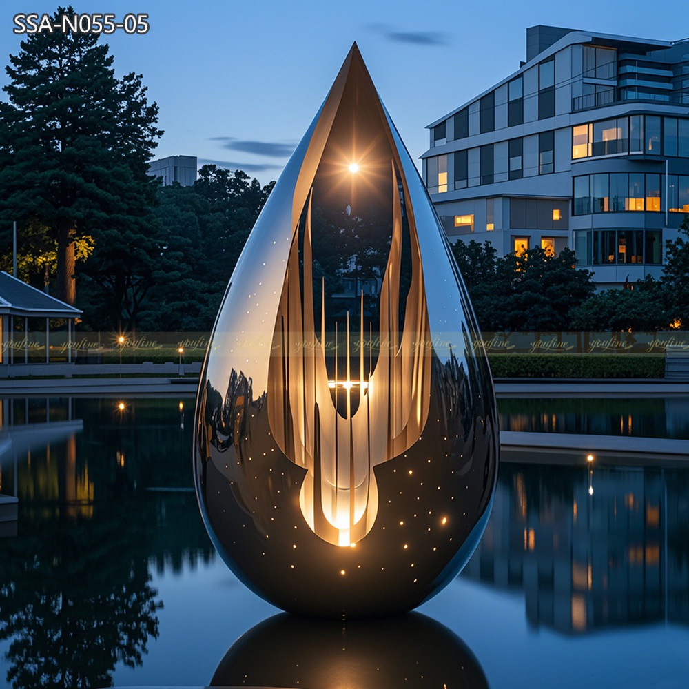 Stainless Steel Large Water Drop Sculpture SSA-N055