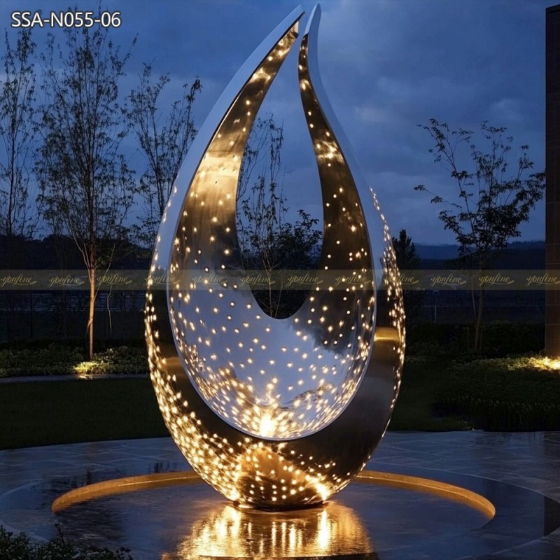 Stainless Steel Large Water Drop Sculpture SSA-N055