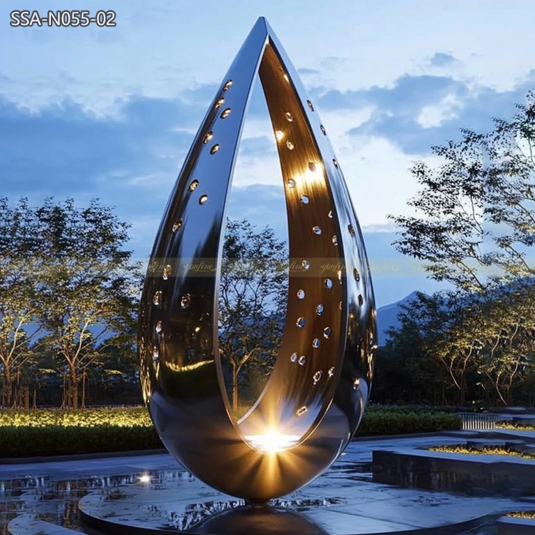 Stainless Steel Large Water Drop Sculpture SSA-N055