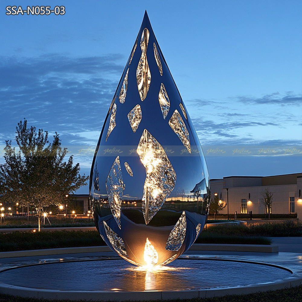 Stainless Steel Large Water Drop Sculpture SSA-N055