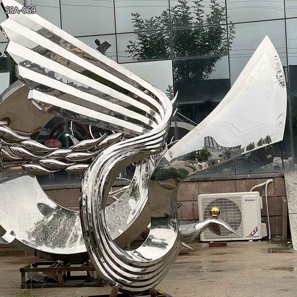 Stainless Steel Abstract Wing Sculpture SSA-069
