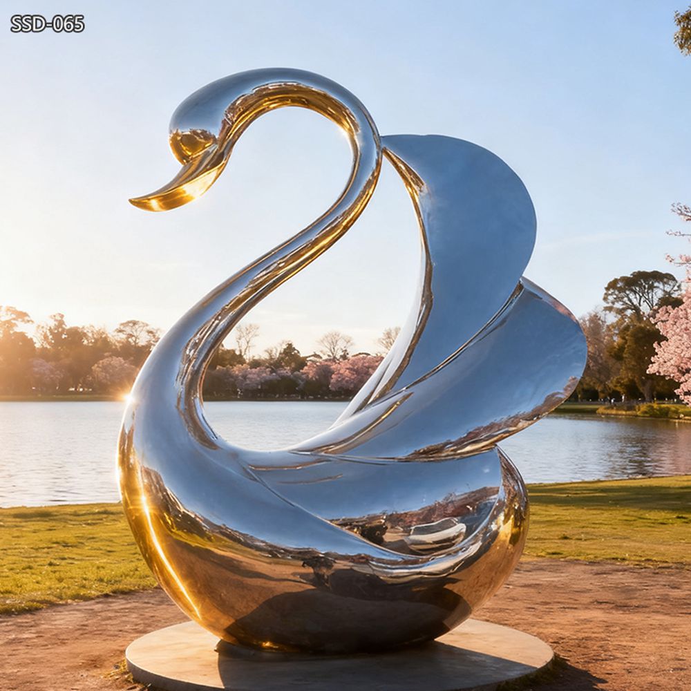 Stainless Steel Modern Swan Sculpture SSD-065