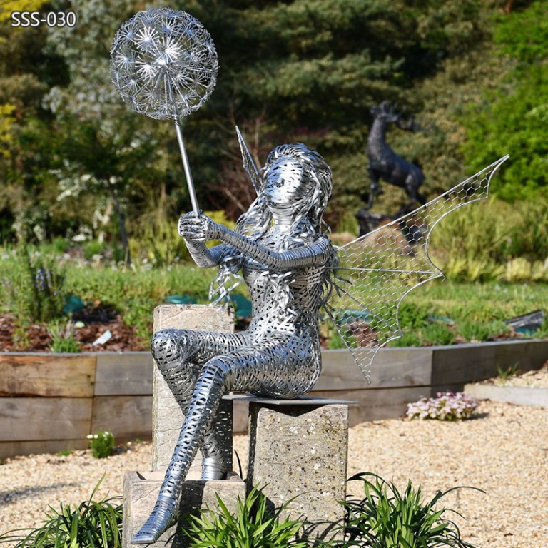 Stainless Steel Metal Fairy Sculpture for Yard Art SSS-030