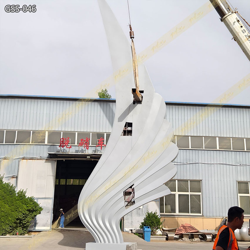 Stainless Steel Futuristic Giant Wing Sculpture GSS-046