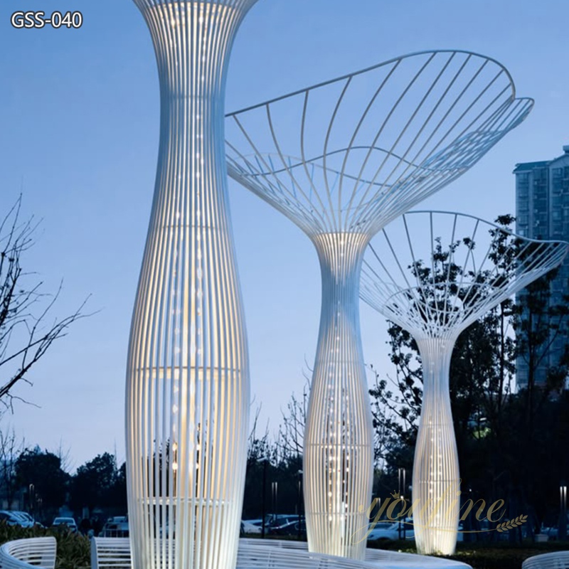 Illuminate Stainless Steel Shade Structure Tree Sculpture GSS-040