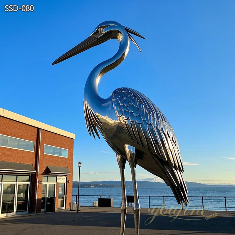 Stainless Steel Blue Heron Metal Yard Art Sculpture SSD-080