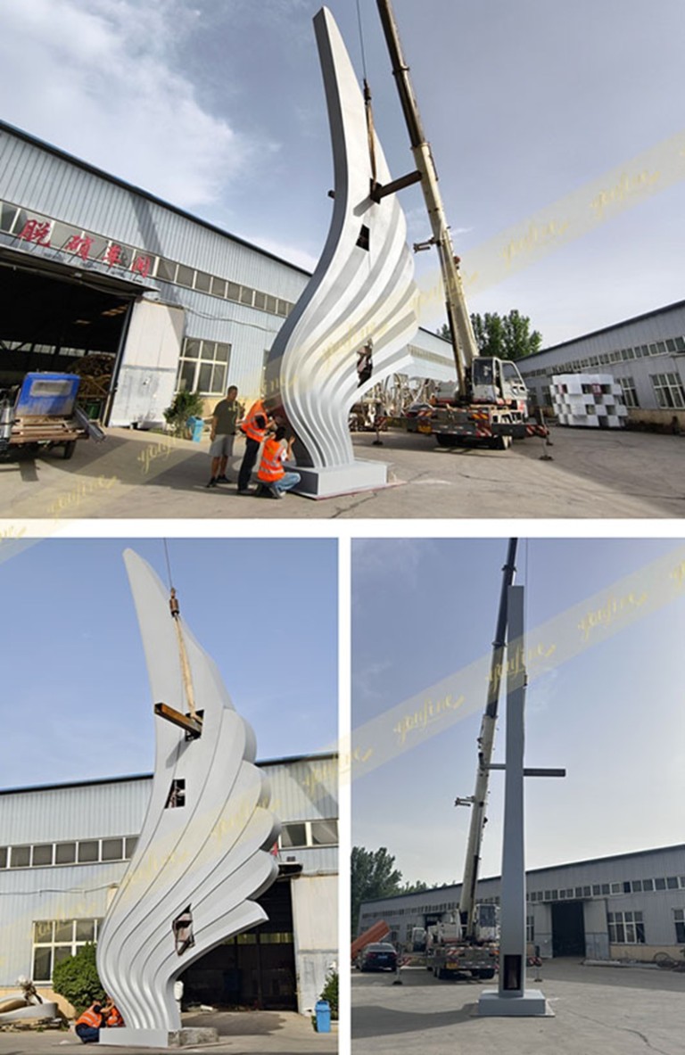 Stainless Steel Futuristic Giant Wing Sculpture GSS-046