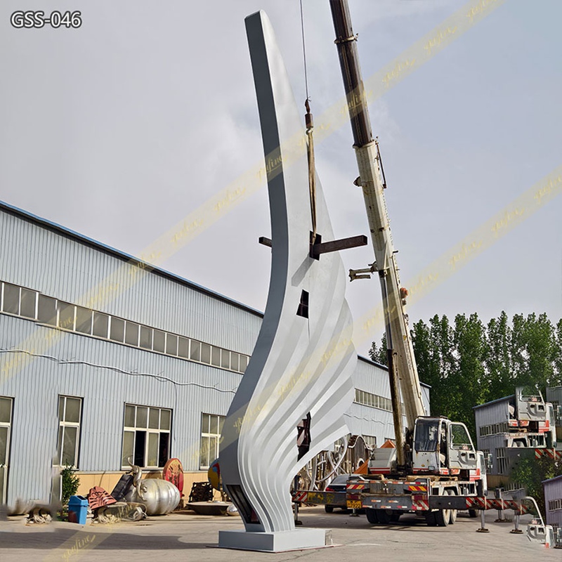 Stainless Steel Futuristic Giant Wing Sculpture GSS-046
