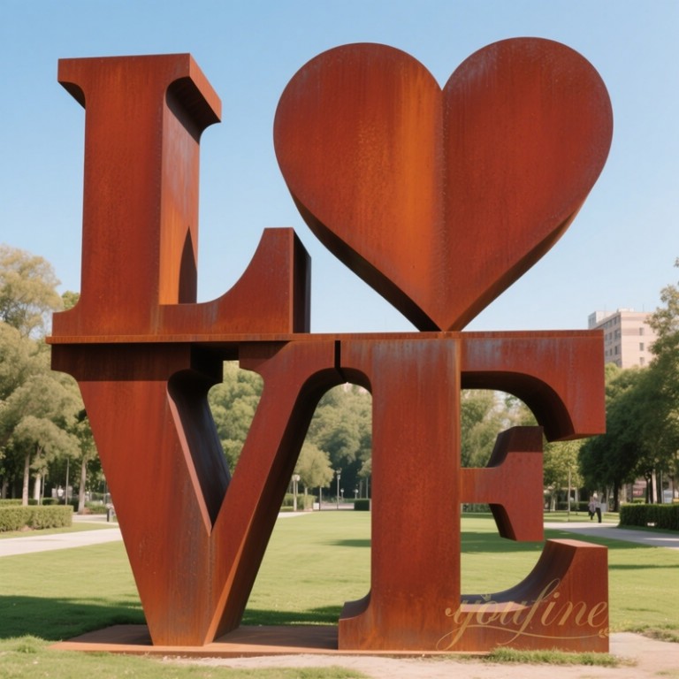 Large Welded Metal Heart Sculpture for Outdoor- YouFine Sculpture