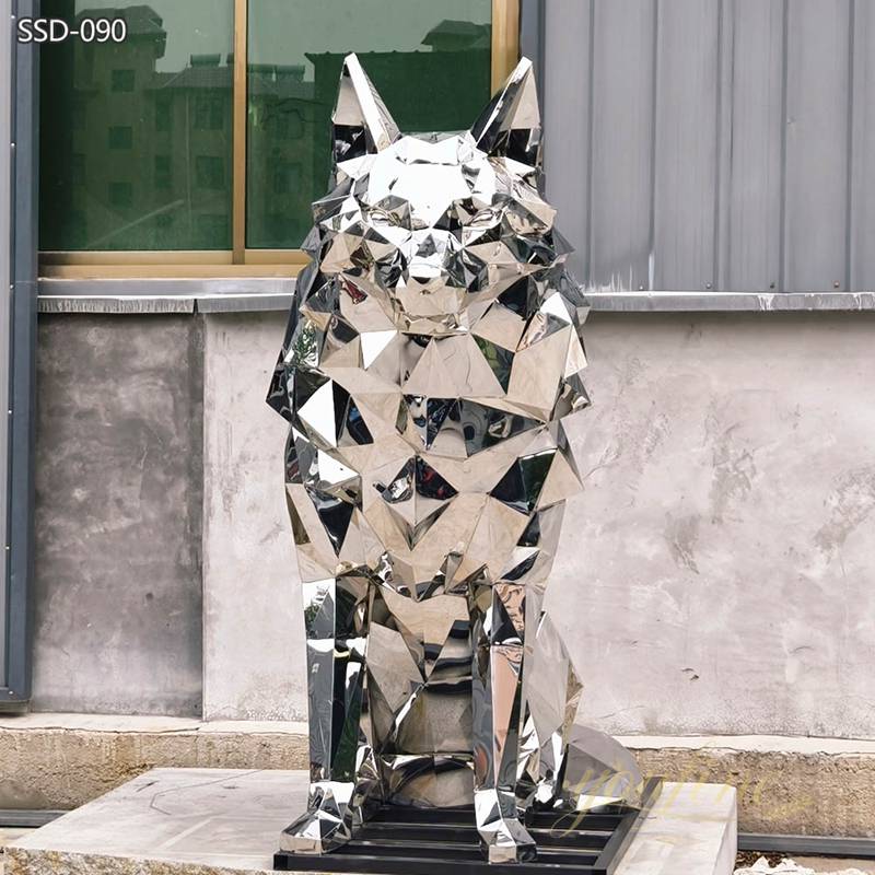 Modern Geometric Art Metal Wolf Sculpture SSD-090