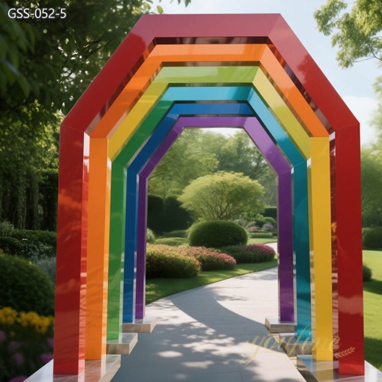 Modern Metal Rainbow Arch Sculpture for Public GSS-052