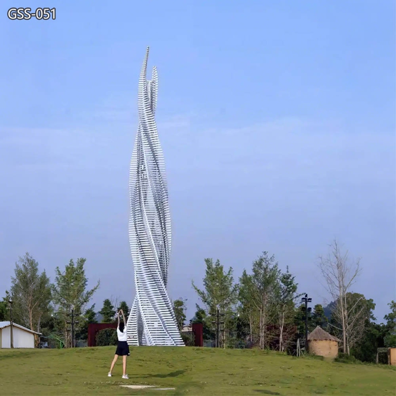 Stainless Steel Large Modern Tall Sculpture GSS-051