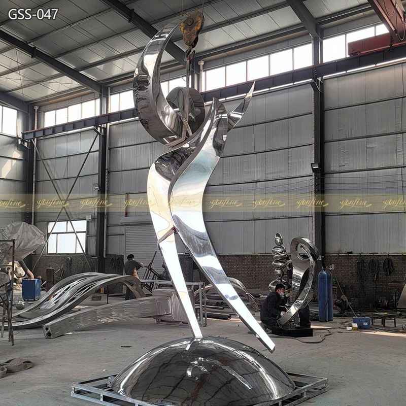 Abstract Stainless Steel Giant Metal Sculpture GSS-047