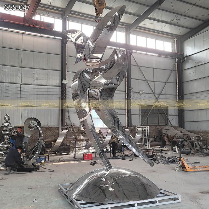 Abstract Stainless Steel Giant Metal Sculpture GSS-047