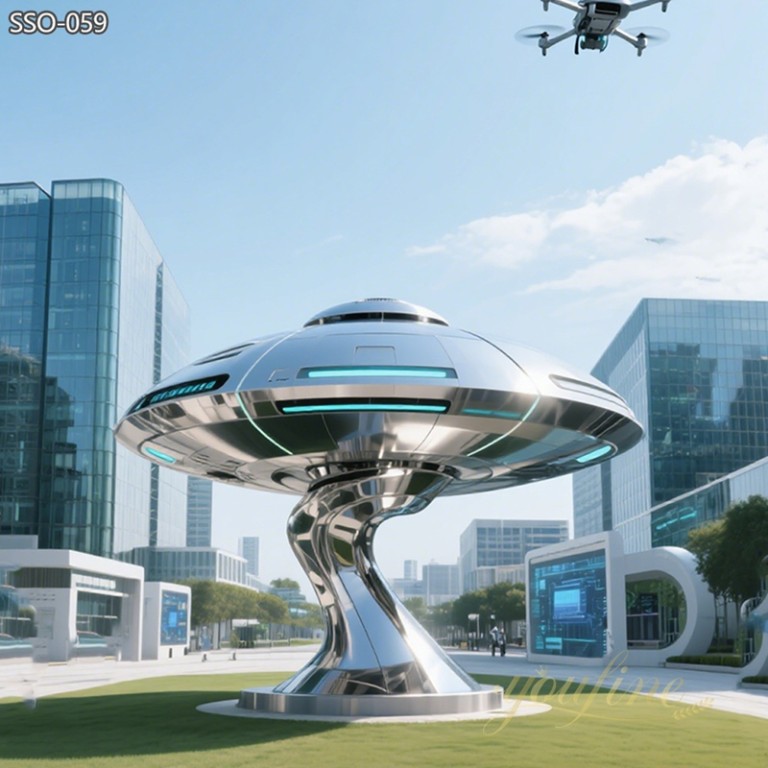 Large Modern Stainless Steel UFO Sculpture SSO-059